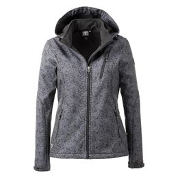 DEPROC Active Softshelljacke »SUN PEAK II WOMEN« mit abnehmbarer Kapuze anthrazit 48 (XL) 48 (XL) Modische Softshelljacke mit All-Over-Druck
