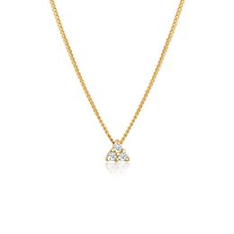 Elli DIAMONDS Collierkettchen »Dreieck Diamant Weiß Brillantschliff (0.045ct) 585 Gelbgold« Gold 45 Halskette für Damen mit Diamant Anhänger in...
