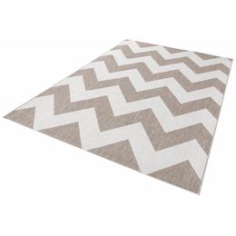 NORTHRUGS Teppich &raquo;Unique&laquo; rechteckig 8 mm H&ouml;he In- & Outdoor, Geometrisches Muster, Garten, Terrasse, Wohnzimmer beige Obermaterial: 100%...