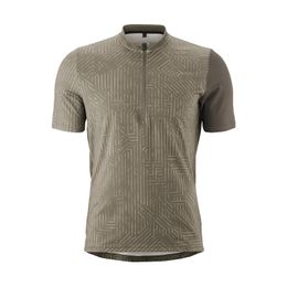 Gonso Radtrikot »Adventure Jersey Halfzip M« Herren Fahrradtrikot kurzarm, Rückentasche mit RV, Quick-Dry, Slim Fit terragrau L L Körpernahe Passform