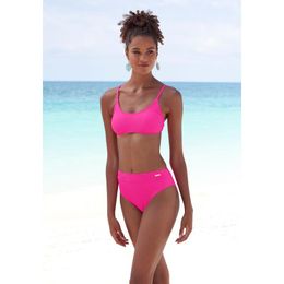 Lascana Highwaist-Bikini-Hose »Lolo« mit angesetztem Bündchen pink 42 - N-Gr N-Gr 42 Modische Farben