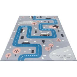Hanse Home Kinderteppich »Dream Street« rechteckig 9 mm Höhe Teppich, Spielteppich, Spielunterlage, Straße, Kinderzimmer, Kurzflor grau/blau...