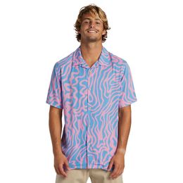 Quiksilver Kurzarmhemd »Pool Party Casual« Swedish Blue Aop Best Mix Ss L - US-Größen US-Größen L Material: Twill-Stoff aus Viskose