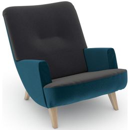 Max Winzer Loungesessel »build-a-chair Borano außergewöhnlicher Sessel, tolle Farbkombinationen« modern im Retrolook, zum Selbstgestalten petrol/...