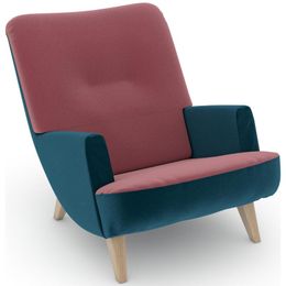 Max Winzer Loungesessel »build-a-chair Borano außergewöhnlicher Sessel, tolle Farbkombinationen« modern im Retrolook, zum Selbstgestalten petrol/...