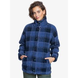 Roxy Fleecejacke »Set Your Sights« Mood Indigo Plaid Party XXL XXL Stoff: Polyester-Sherpa-Gewebe [340 g/m2]