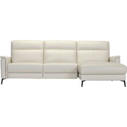 Places of Style Ecksofa »Barano, L-Form, 260cm, in Leder und Webstoff, « elektrische Relaxfunktion, mit USB-Anschluss natur