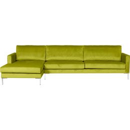 Alte Gerberei Ecksofa »Velina, L-Form« mit Metall-Winkelfüßen, Breite 294 cm green