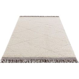 Hanse Home Hochflor-Teppich »Danaki« rechteckig 35 mm Höhe Shaggy, Weich, Flauschig, Rauten, Flokati, Wohnzimmer, Schlafzimmer creme/grau...