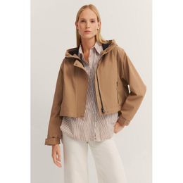Bugatti Blouson mit Kapuze wasserabweisend 50-beige 34 34 Bündchen an Ärmel & Saum