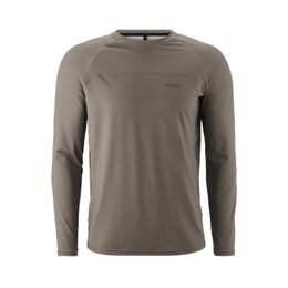 Gonso Radtrikot »Trail Jersey Longsleeve M« Herren Fahrradtrikot langarm, lässiges MTB-Shirt, Quick-Dry, Slim fit terragrau L L Körpernahe Passform
