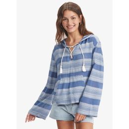 Roxy Sweatponcho »Head On Over« Bijou Blue Horizon Stripe M M Stoff: Leichter Baumwollstoff mit Korbgeflecht