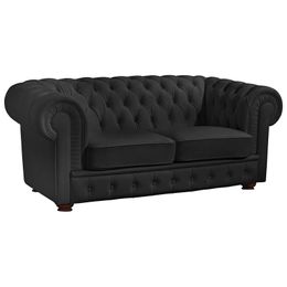 Max Winzer Chesterfield-Sofa »Windsor klassisch, modern und Retro Sofa, hoher Sitzkomfort, « mit edler Knopfheftung, 2-Sitzer oder 3-Sitzer schwarz