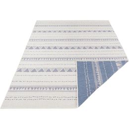 NORTHRUGS Teppich »Bahamas Wendeteppich« rechteckig 5 mm Höhe In-& Outdoor, Wetterfest, Balkon, Garten, Wohnzimmer, Wasserfest creme/blau...
