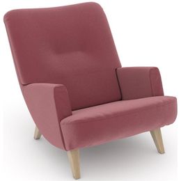 Max Winzer Loungesessel »build-a-chair Borano außergewöhnlicher Sessel, tolle Farbkombinationen« modern im Retrolook, zum Selbstgestalten rose/ rosé