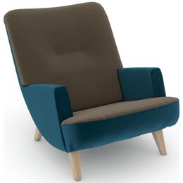 Max Winzer Loungesessel »build-a-chair Borano außergewöhnlicher Sessel, tolle Farbkombinationen« modern im Retrolook, zum Selbstgestalten petrol/...