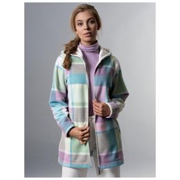 TRIGEMA Fleecepullover »Fleece-Longjacke mit Karo-Muster« orchidee S S Fleece-Qualität, innen und außen angeraut