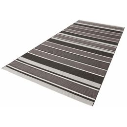 NORTHRUGS Läufer »Strap« rechteckig 8 mm Höhe In- & Outdoor, Teppich, Streifen, Balkon, Terrasse, Garten, Wohnzimmer schwarz Obermaterial: 100%...