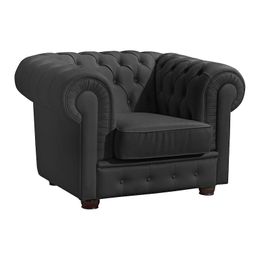 Max Winzer Chesterfield-Sessel »Windsor, Loungesessel« mit edler Knopfheftung schwarz