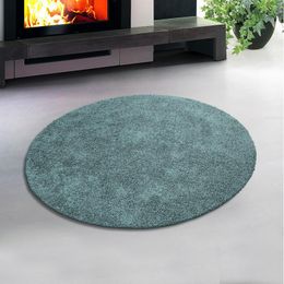 my home Teppich »Shaggy 30« rund 30 mm Höhe Teppich in Uni-Farben, besonders weich und kuschelig aquamarin Obermaterial: 100% Polypropylen Ø 140 cm...