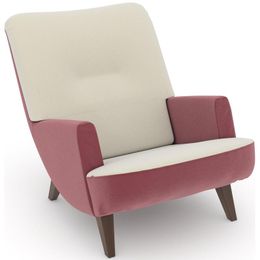 Max Winzer Loungesessel »build-a-chair Borano außergewöhnlicher Sessel, tolle Farbkombinationen« modern im Retrolook, zum Selbstgestalten rose/ creme