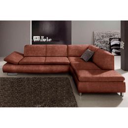 Max Winzer Ecksofa &raquo;Toulouse modern und bequem, aktuelles Design, hoher Sitzkomfort&laquo; mit klappbaren Armlehnen, Breite 271 cm cognac