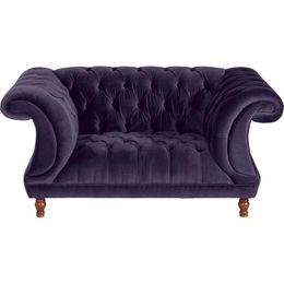 Max Winzer Loveseat »Isabelle, Loungesessel« Knopfheftung & gedrechselten Füßen in Buche Nussbaum, Breite 167 cm purple
