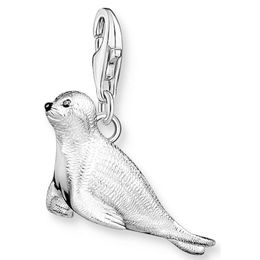 Thomas Sabo Charm-Einhänger »Seerobbe, 1912-041-14« mit Zirkonia (synth.) silberfarben-schwarz + schwarz Charm-Änhänger Seerobbe in 3D-Optik