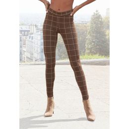 Lascana Leggings mit Ajour Strickmuster beige braun kariert 36/38 - N-Gr N-Gr 36/38 Ajour Leggings mit Karo Muster