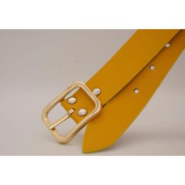 AnnaMatoni Lederg&uuml;rtel mit goldener Schlie&szlig;e Gelb