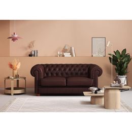 Max Winzer Chesterfield-Sofa »Kent 2-Sitzer, edel und bequem, hochwertige Detailverarbeitung« mit aufwendiger Knopfheftung, komfortable Armlehne,...