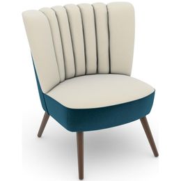 Max Winzer Sessel »build-a-chair Aspen, Loungesessel mit Samtvelours Bezug, « im Retrolook, zum Selbstgestalten petrol-creme