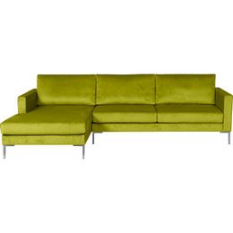 Alte Gerberei Ecksofa »Velina, L-Form« mit Metall-Winkelfüßen, Breite 251 cm green