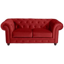 Max Winzer Chesterfield-Sofa »Old England modern, elegant und Retro, mit edler Knopfheftung« im Retrolook, Breite 192 cm ziegel