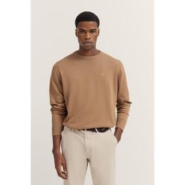 Bugatti Rundhalspullover aus Baumwolle 60-taupe L L Aus reiner Baumwolle