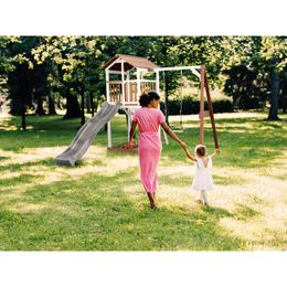 AXI Spielturm »Beach Tower« mit Einzelschaukel und Rutsche braun-weiß-grau 0