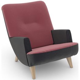 Max Winzer Loungesessel »build-a-chair Borano außergewöhnlicher Sessel, tolle Farbkombinationen« modern im Retrolook, zum Selbstgestalten...