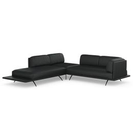 Machalke Ecksofa »benito, L-Form« mit bezogenem Sockel black SADDLE