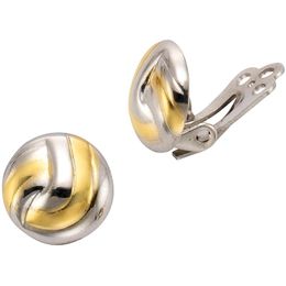 Firetti Paar Ohrclips »Schmuck Geschenk Silber 925 Ohrschmuck ohne Ohrlöcher« silberfarben-gelbgoldfarben 14 mm Wunderschöne Ohrclips für Damen