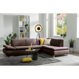 Max Winzer Ecksofa &raquo;Toulouse modern und bequem, aktuelles Design, hoher Sitzkomfort&laquo; mit klappbaren Armlehnen, Breite 271 cm schoko