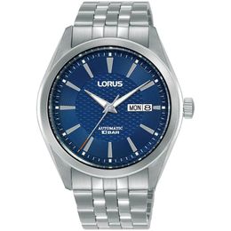 Lorus Automatikuhr &raquo;Classic&laquo; Armbanduhr, Herrenuhr, Mechanische Uhr, Edelstahlarmband, analog, Tag silberfarben-blau Geschmackvolle Automatikuhr...