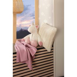 Biederlack Babydecke »Lily« mit Einhorn-Kuscheltier rosa Obermaterial: 65% Baumwolle, 35% Polyester B/L: 75 cm x 100 cm