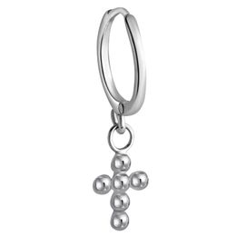 Firetti Single-Creole »Schmuck Geschenk Silber 925 Ohrschmuck einzeln Kreuz« silberfarben 11 mm Trendige Singelcreole