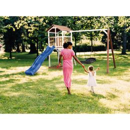 AXI Spielturm »Beach Tower« mit Roxy Nestschaukel und Rutsche braun-weiß-blau