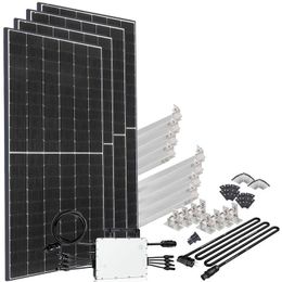OFFGRIDTEC Solaranlage &raquo;Solar-Direct 1660W HM-1500&laquo; Schuko-Anschluss, 10 m Anschlusskabel, Montageset Flachdach schwarz Anchlussset enthalten