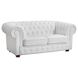 Max Winzer Chesterfield-Sofa »Windsor klassisch, modern und Retro Sofa, hoher Sitzkomfort, « mit edler Knopfheftung, 2-Sitzer oder 3-Sitzer weiß