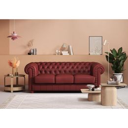 Max Winzer Chesterfield-Sofa »Kent edel und bequem, tolle Detailverarbeitung, komfortable Armlehnen« 3-Sitzer mit aufwendiger Knopfheftung, Breite...