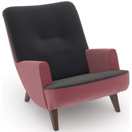 Max Winzer Loungesessel »build-a-chair Borano außergewöhnlicher Sessel, tolle Farbkombinationen« modern im Retrolook, zum Selbstgestalten rose/...