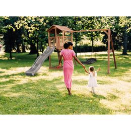 AXI Spielturm »Beach Tower« mit Roxy Nestschaukel und Rutsche braun-grau