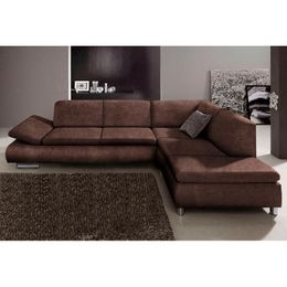 Max Winzer Ecksofa »Toulouse modern und bequem, aktuelles Design, hoher Sitzkomfort« mit klappbaren Armlehnen, Breite 237 cm braun